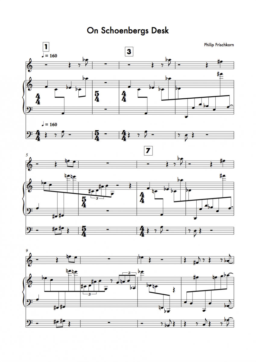 On Schoenbergs Desk – PHILIP FRISCHKORN