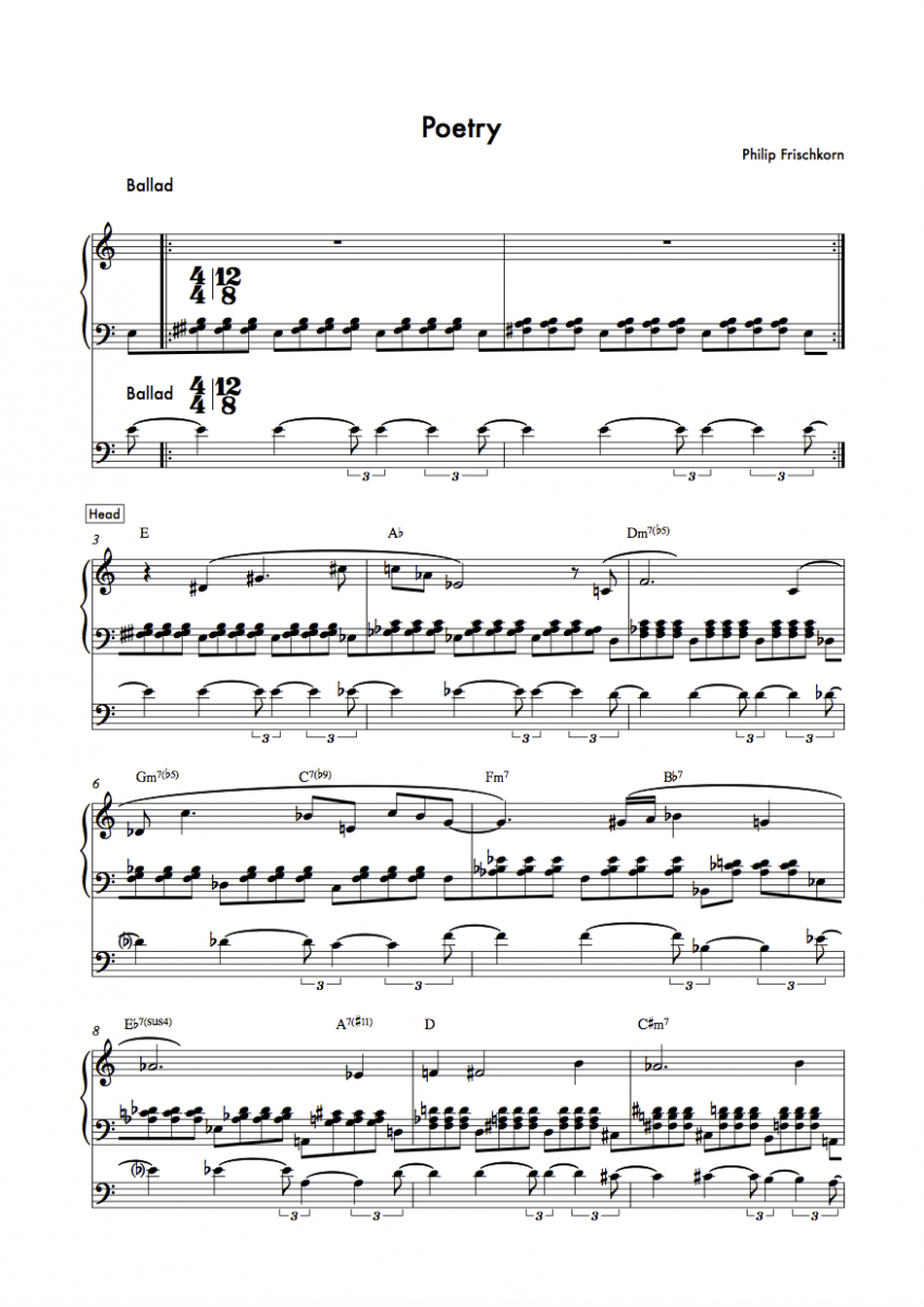 SHEET MUSIC – PHILIP FRISCHKORN